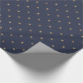 Gold Stars Pattern Optional Navy Blue ID497 Wrapping Paper | Zazzle