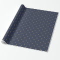 Gold Stars Pattern Optional Navy Blue ID497 Wrapping Paper | Zazzle