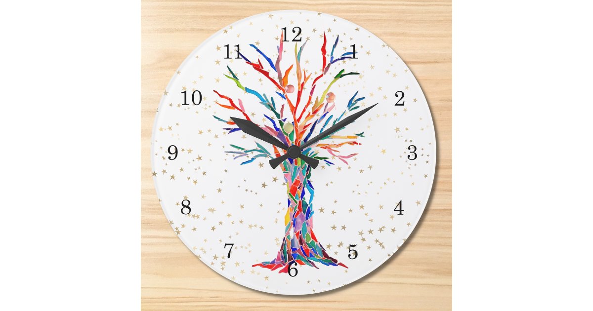 Gold Stars Rainbow Colors Tree of Life | Zazzle
