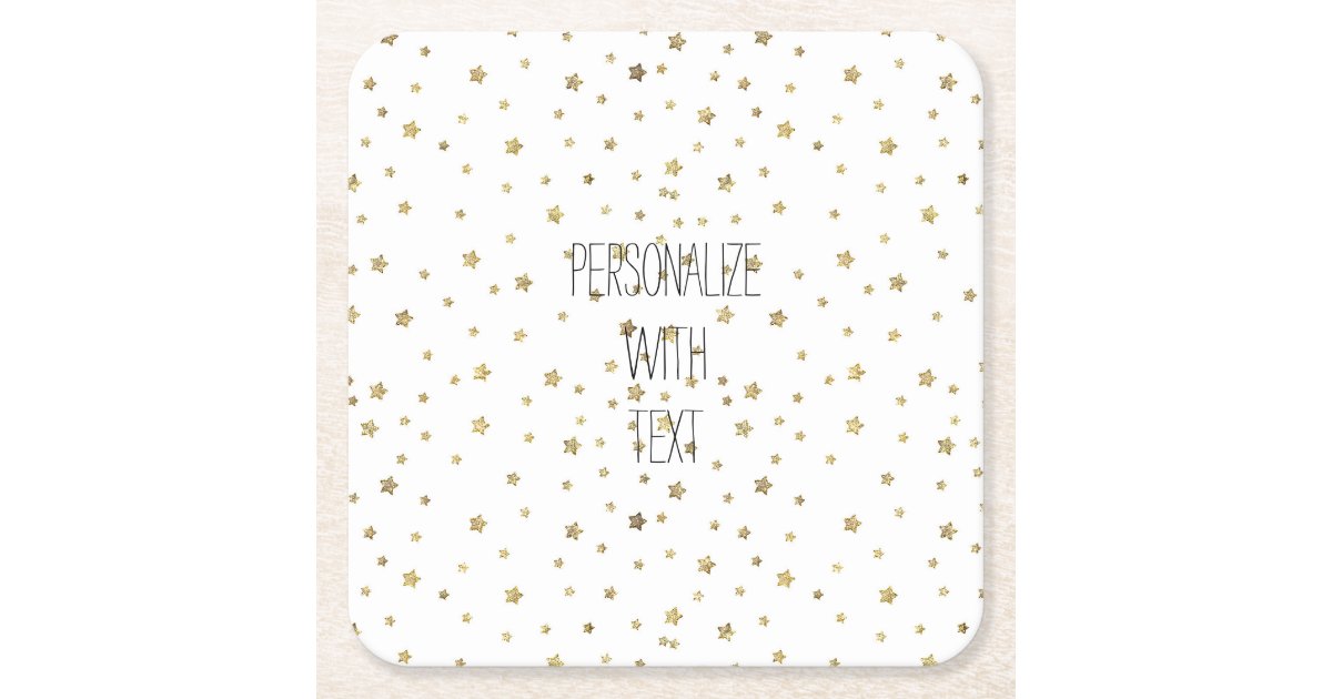Gold Stars Square Paper Coaster | Zazzle