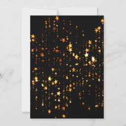 Gold stars string lights black New' Year eve party Invitation | Zazzle