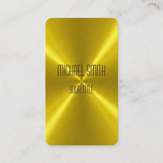 Gold Steel Metal Business Card | Zazzle