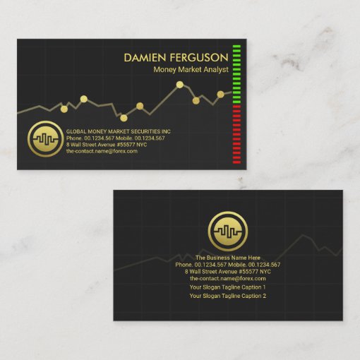 Gold Stock Exchange Graph Financial Stock Broker Business Card | Zazzle