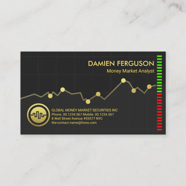 Gold Stock Exchange Graph Financial Stock Broker Business Card | Zazzle