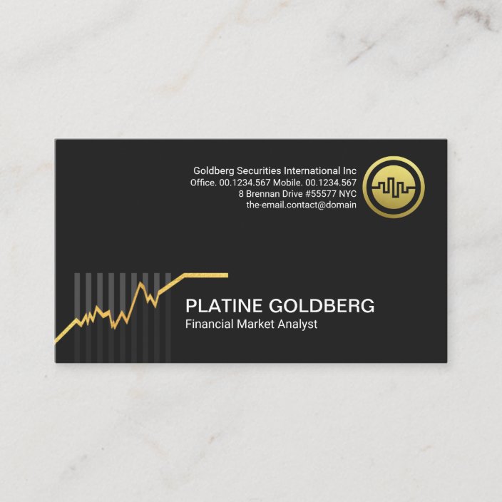 Gold Stock Share Market Graph Money Market Business Card | Zazzle.com