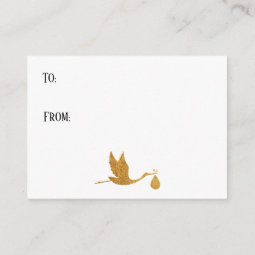 Gold Stork Display Baby Shower Insert Gift Card | Zazzle