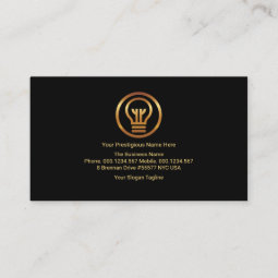 Gold Stripe Blue Electric Lightning Electrician Business Card | Zazzle