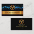 Gold Stripe Blue Electric Lightning Electrician Business Card | Zazzle