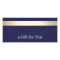 Gold Stripe Navy Blue Gift Certificate | Zazzle