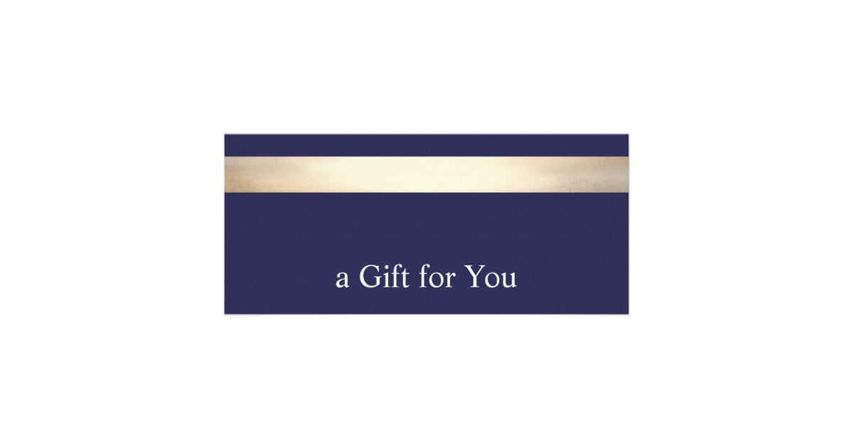Gold Stripe Navy Blue Gift Certificate | Zazzle