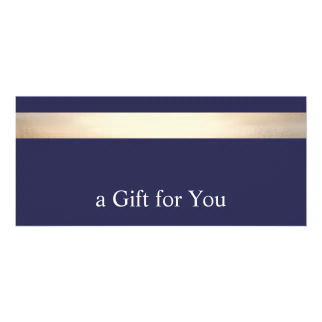 Gold Stripe Navy Blue Gift Certificate | Zazzle