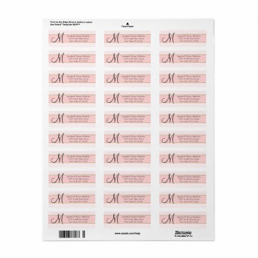 Gold Stripe Pink Monogram Initials and Name Labels | Zazzle