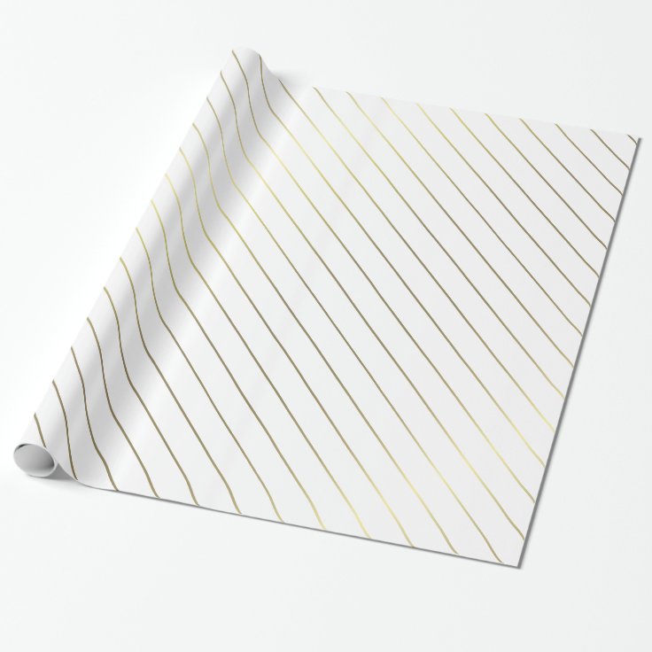 Gold Striped Glamour Shiny Design Elegant Wrapping Paper | Zazzle