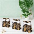 Gold Stripes on Metal Glamour Cheetah Skin Favor Boxes | Zazzle