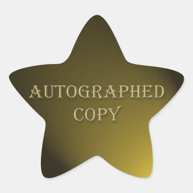 Gold Style Autographed Copy Author Sticker | Zazzle