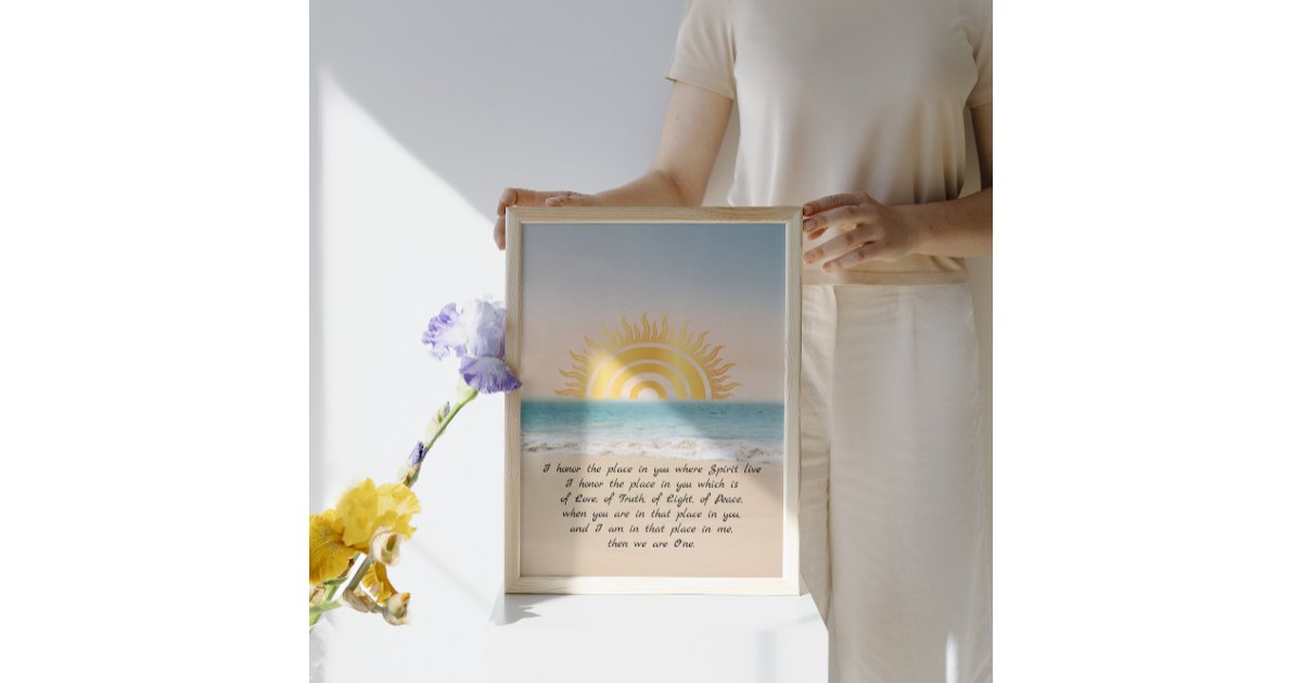 Gold Sun Namaste Definition Poster | Zazzle
