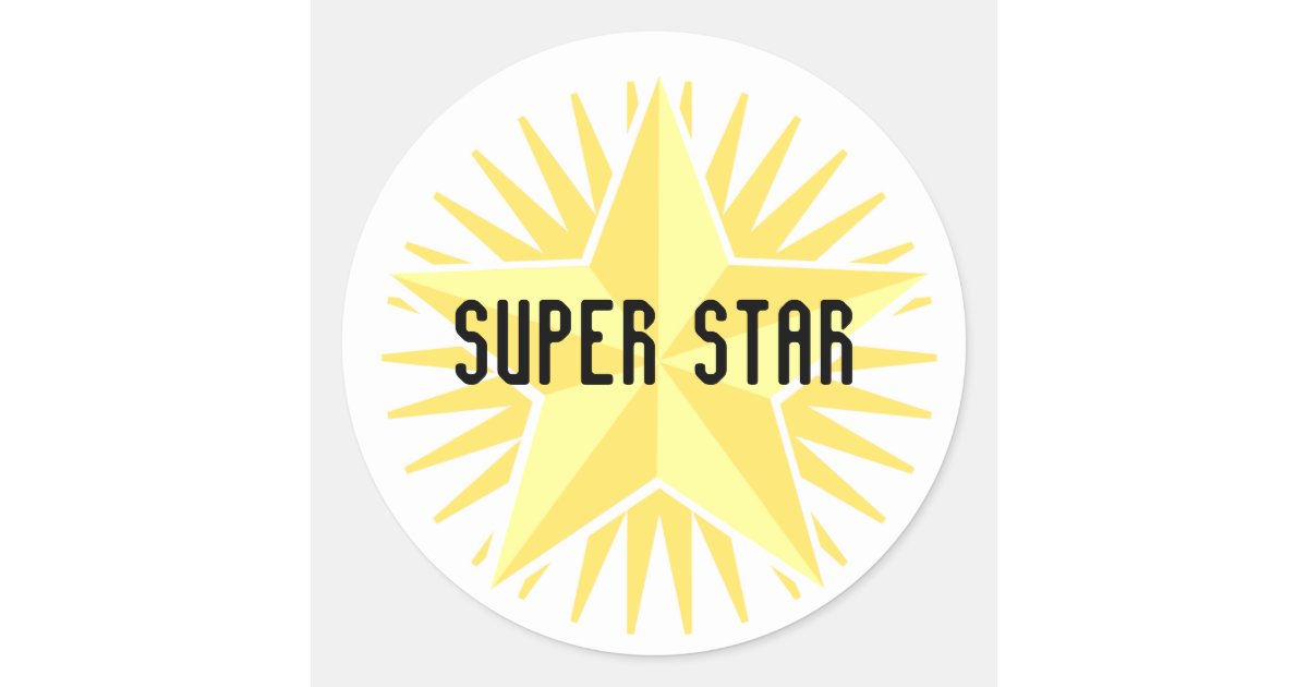 Gold Super Star Sticker | Zazzle