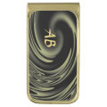 Gold Swirl Monogrammed Gold Finish Money Clip | Zazzle