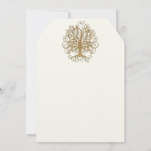 Gold Swirl Tree Wedding Invitation | Zazzle