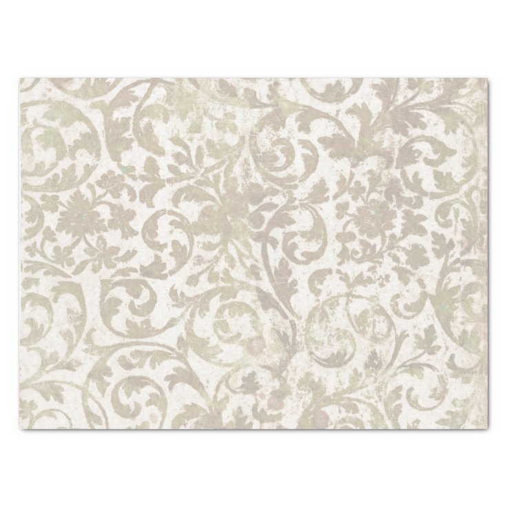 Gold Swirl Vintage Decoupage Distressed Tissue Paper | Zazzle
