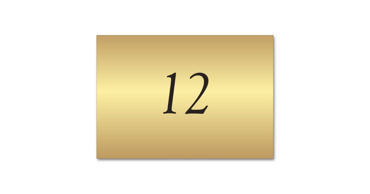 Gold Table Number Table Cards | Zazzle