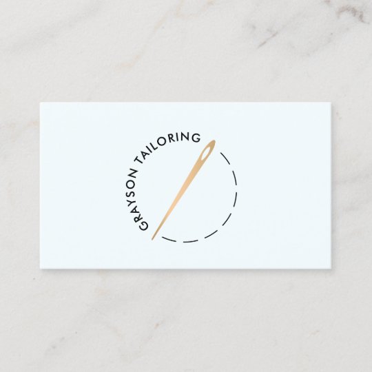 Gold Tailoring Needle and Thread Business Card | Zazzle.com