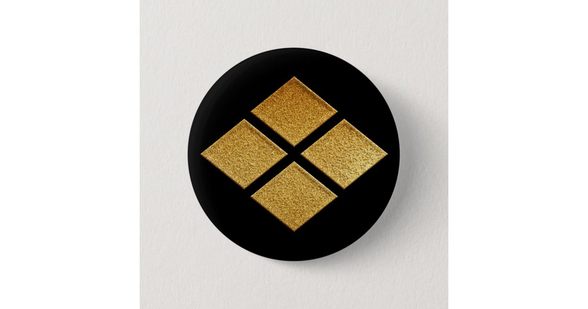 Gold Takeda Bishi Kamon Button | Zazzle