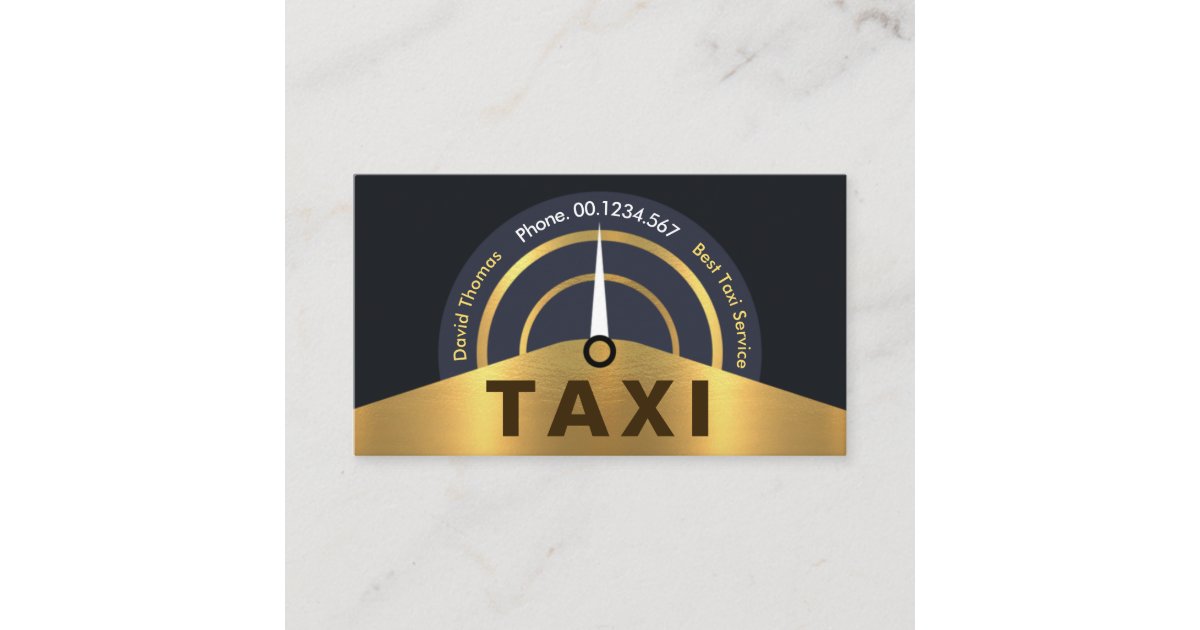 Gold Taxi Car Speedometer Business Card | Zazzle