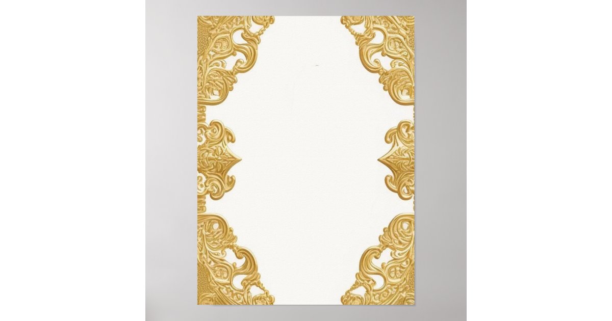 Gold Template Background Custom Poster | Zazzle