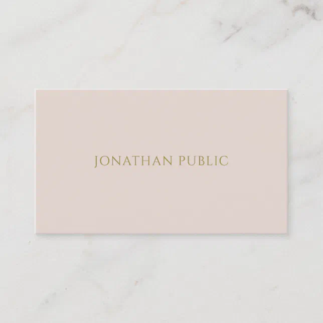 Gold Text Elegant Professional Simple Plain Modern Business Card | Zazzle