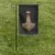 Gold Thor Hammer black garden flag | Zazzle