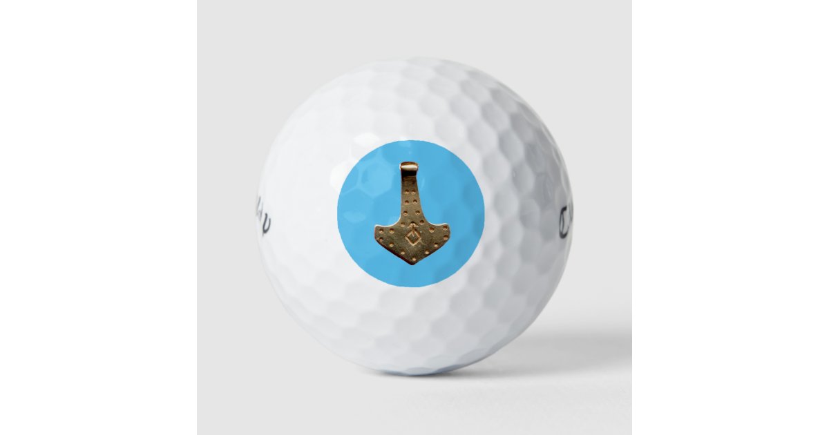 Gold Thor Hammer blue Callaway golf balls 12 pk | Zazzle