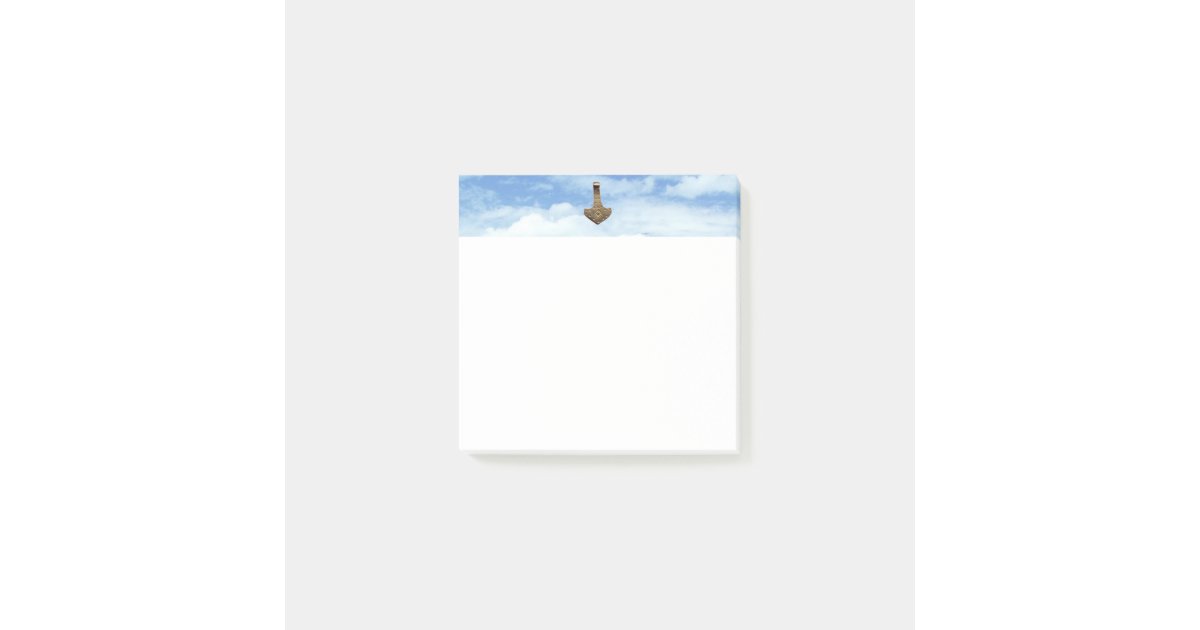 Gold Thor Hammer clouds white note pads | Zazzle