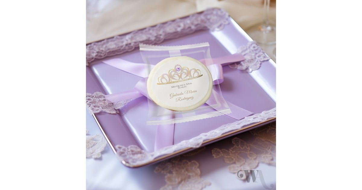 Gold Tiara Quinceañera Sugar Cookie | Zazzle