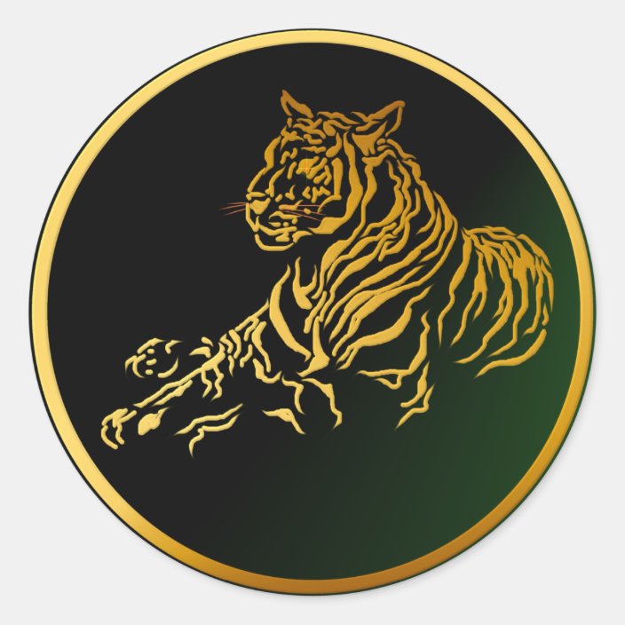 Gold Tiger Sticker | Zazzle.com