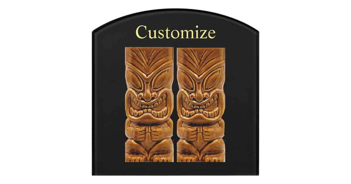 Gold Tiki Sculpture Thunder_Cove Door Sign | Zazzle
