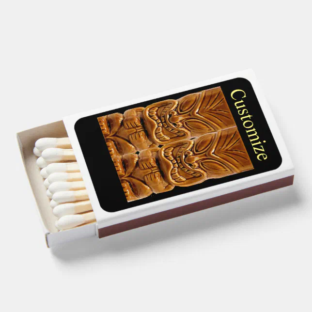 Gold Tiki Sculpture Thunder_Cove Matchboxes | Zazzle
