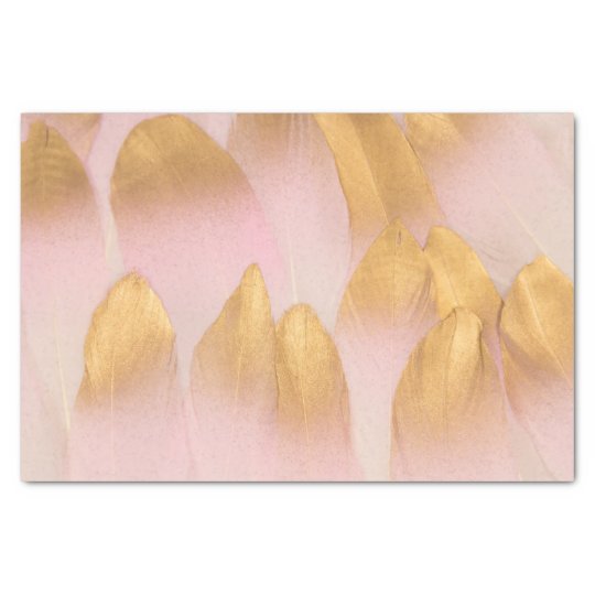 Gold Tipped Pink Feathers Tissue Paper | Zazzle.com