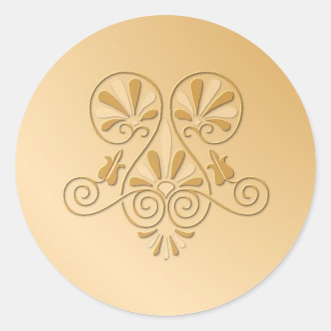 Gold tone embossed Wedding Stickers | Zazzle