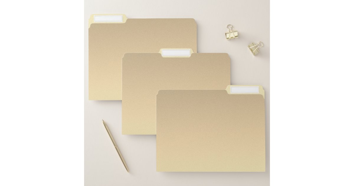 Gold Tone Minimalism File Folder | Zazzle