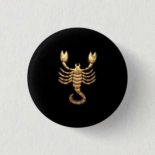 Gold Tone Scorpio Scorpion Symbol Zodiac Button | Zazzle