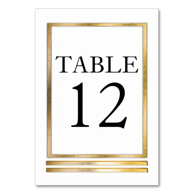 Gold Tone | White Modern Simple Elegant Table Number | Zazzle