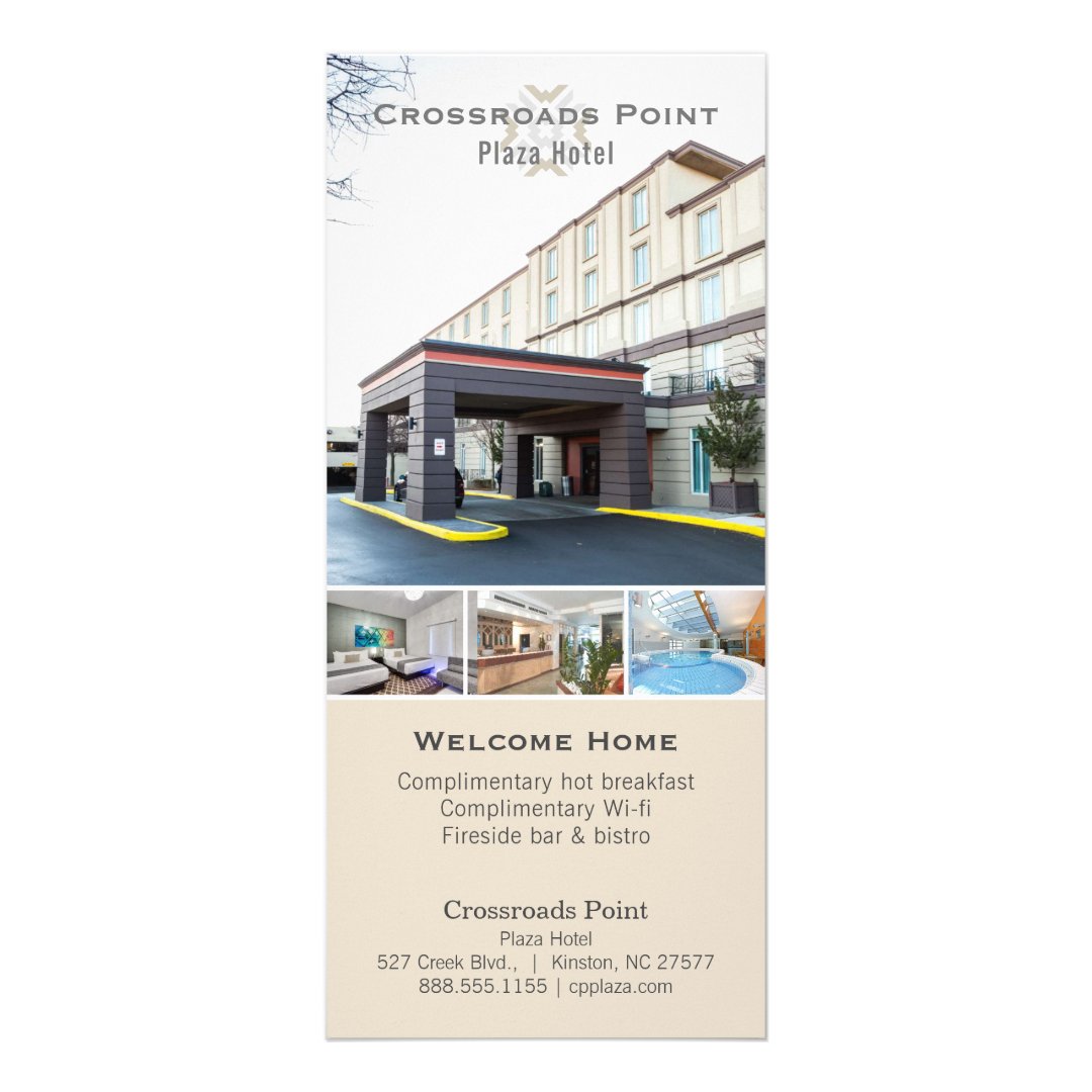 Gold Toned Hotel Rack Card | Zazzle
