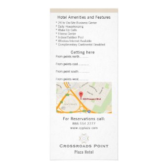 Gold Toned Hotel Rack Card | Zazzle