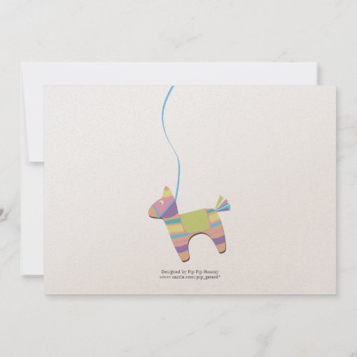 GOLD Traditional Donkey Fiesta Pinata Birthday Invitation | Zazzle