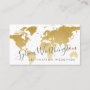 Gold Travel World Map Business Card | Zazzle