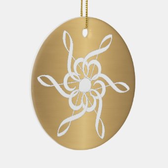 Gold Treble Clef Snowflake Musical Ornament | Zazzle