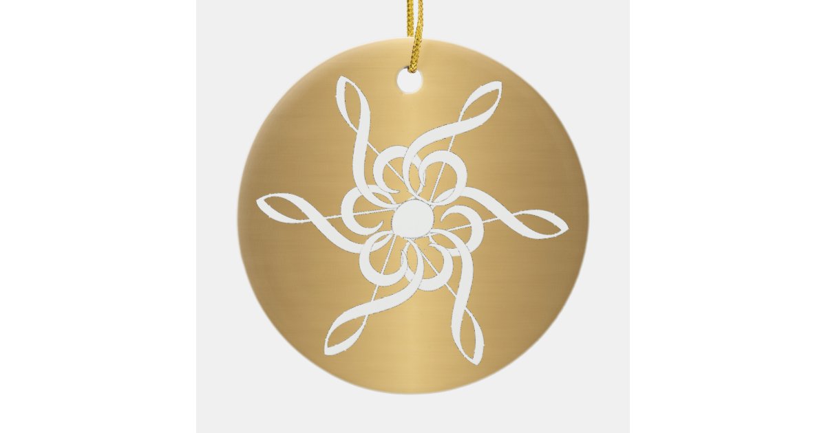 Gold Treble Clef Snowflake Musical Ornament | Zazzle