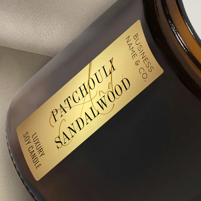 Gold Trendy Product Jar Thin Tamper Proof Label | Zazzle