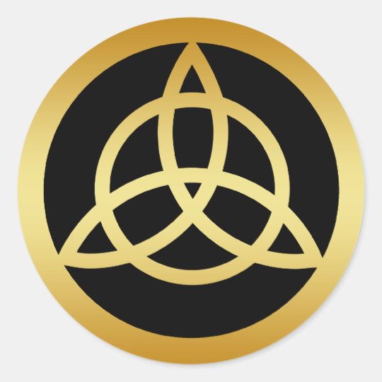 GOLD TRINITY KNOT CLASSIC ROUND STICKER | Zazzle.com